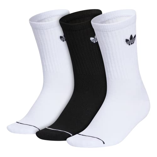 adidas Originals Women's Icon Crew Socks (3-Pair), White/Black, Medium