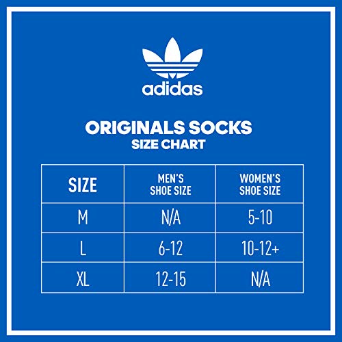 adidas Originals Women's Icon Crew Socks (3-Pair), White/Black, Medium