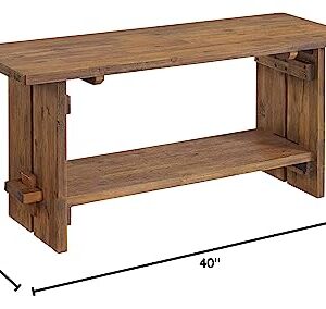 Alaterre Furniture Bethel Acacia Wood 40" W Bench, Natural Aged Brown