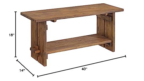 Alaterre Furniture Bethel Acacia Wood 40" W Bench, Natural Aged Brown