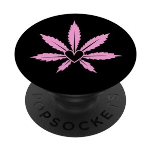 pink marijuana pot leaf cbd cannabis women's weed cute popsockets swappable popgrip