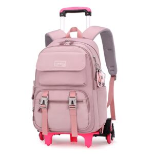 zhanao rolling backpack luggage bookbag with wheels trolley bag wheeled travel backpack for girls & boys trolley bag