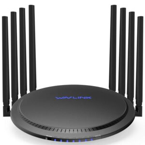 wavlink ac3000 tri-band wifi router, high power gigabit gaming router with 5 gb ethernet & 1 usb 3.0 | up to 64-96 connections | parental control, qos, mu-mimo for gaming streaming