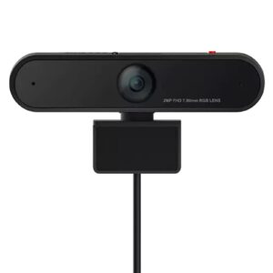 lenovo hd 1080p webcam (lc50) - monitor camera with 90° wide angle, dual microphones & smart video capture – magnetic desktop cam w/ privacy shutter & light for virtual class, meetings & conferences