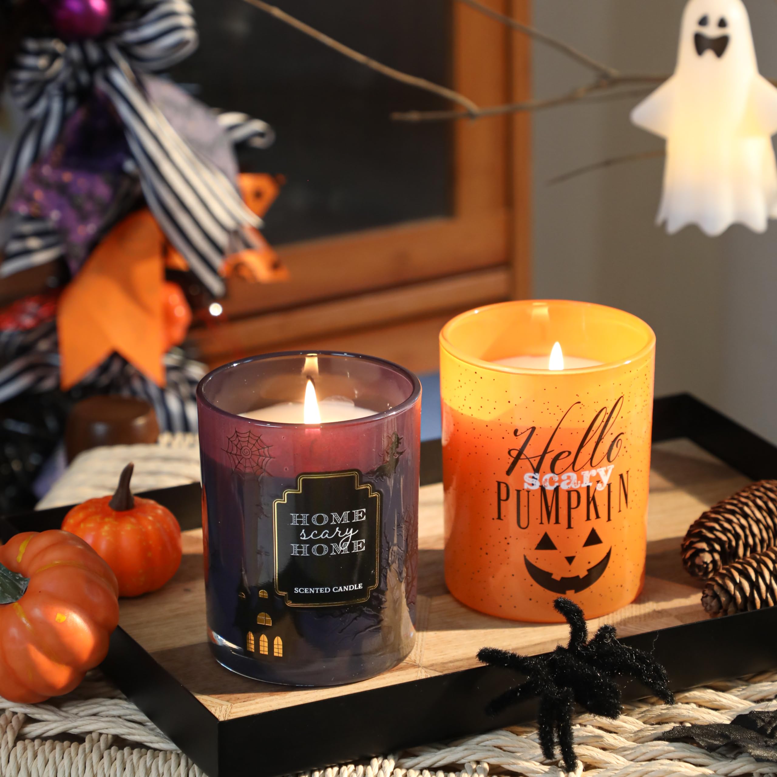 Pumpkin Scented Candle Gift Fall Halloween 10oz Soy Wax Jar Candles Premium Candle for Home (home)