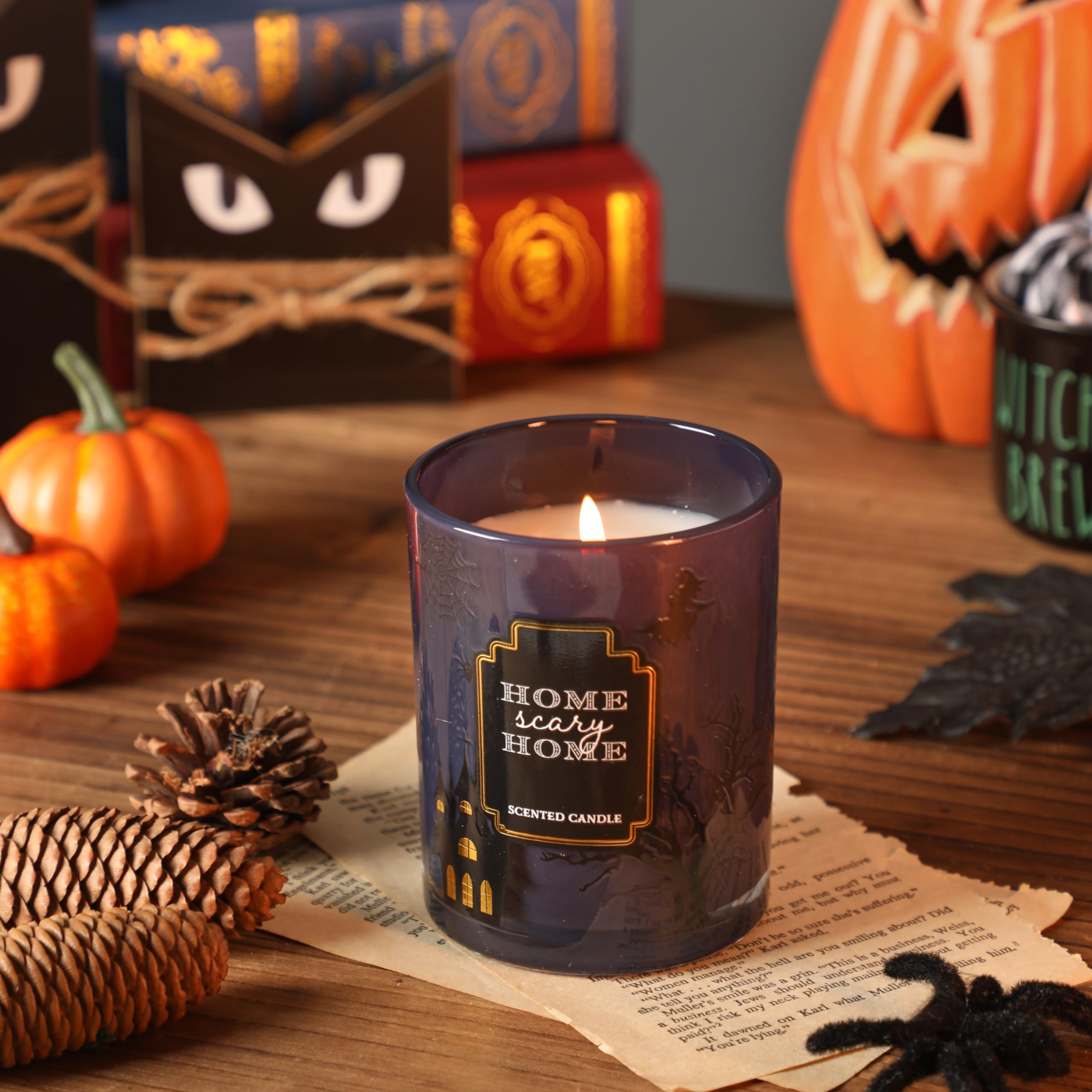 Pumpkin Scented Candle Gift Fall Halloween 10oz Soy Wax Jar Candles Premium Candle for Home (home)