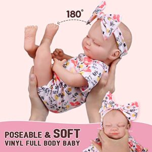 BABESIDE Lifelike Reborn Baby Dolls - Skylar, 17-Inch Real Baby Feeling Realistic-Newborn Sweet Smile Sleeping Dolls Girl Handmade Baby Doll That Looks Real for Kids Age 3 +