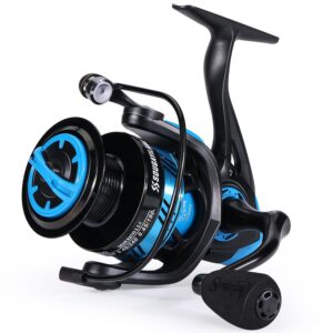 sougayilang fishing reel, ultralight spinning reel with aluminum spool, 5.2:1 high speed spinning fishing reel, 1000-6000 series for freshwater-blue 1000