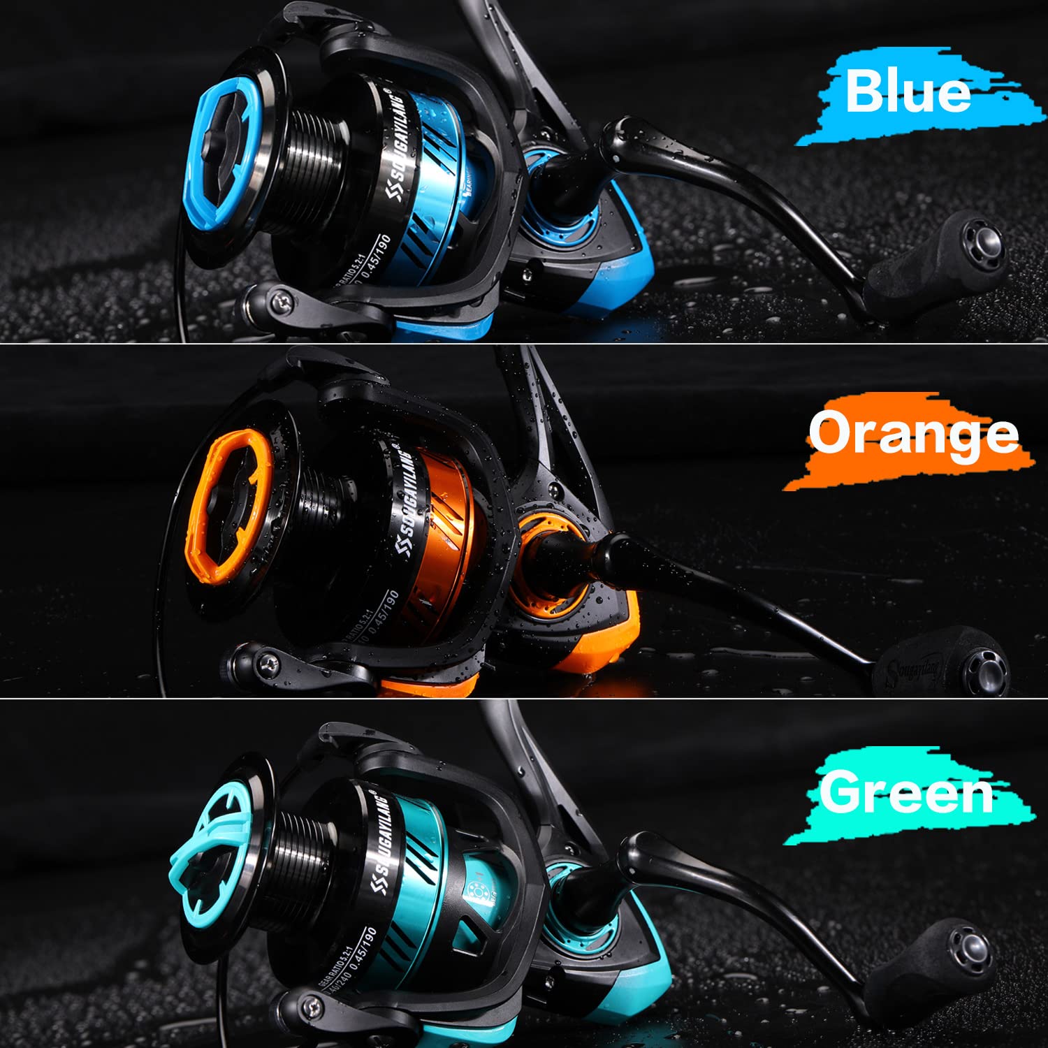 Sougayilang Fishing Reel, Ultralight Spinning Reel with Aluminum Spool, 5.2:1 High Speed Spinning Fishing Reel, 1000-6000 Series for Freshwater-Blue 1000