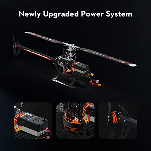 OMPHOBBY M2 EVO RC Helicopter for Adults Dual Brushless Motors Direct-Drive 6 Channel Outdoor, Superior 3D Remote Control Plane Gifts Newly Upgraded Mini Heli BNF(No Controller-Orange)