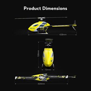 OMPHOBBY M2 EVO RC Helicopter for Adults Dual Brushless Motors Direct-Drive 6 Channel Outdoor, Superior 3D Remote Control Plane Gifts Newly Upgraded Mini Heli BNF(No Controller-Orange)