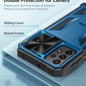 FNTCASE for Samsung Galaxy A23 Protective Case: Military Drop Protection Rugged Sturdy Cellphone Cover with Kickstand & Slide | Shockproof Heavy-Duty Tough Bumper for Samsung A23 5G/4G Phone - Blue