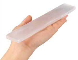 large selenite charging plate – 7.5 inches selenite crystal plate– ideal for cleansing and recharging crystals and healing stones, reiki, meditation – protection crystals – spiritual gifts & decor