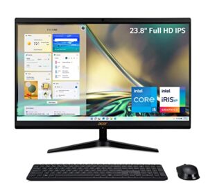 acer aspire c24-1700-ur12 aio desktop | 23.8" full hd ips display | 12th gen intel core i5-1235u | intel iris xe graphics | 8gb ddr4 | 512gb nvme m.2 ssd | intel wireless wi-fi 6 | windows 11 home