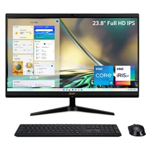 Acer Aspire C24-1700-UR12 AIO Desktop | 23.8" Full HD IPS Display | 12th Gen Intel Core i5-1235U | Intel Iris Xe Graphics | 8GB DDR4 | 512GB NVMe M.2 SSD | Intel Wireless Wi-Fi 6 | Windows 11 Home