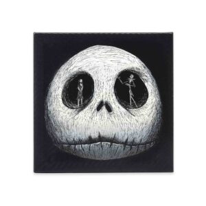 open road brands disney the nightmare before christmas skeleton head gallery wrapped canvas wall decor - spooky jack skellington wall art