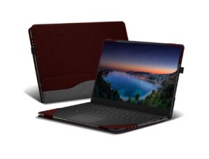 shellman protective case cover for 16 inch lenovo yoga 7i/7 2 in 1 & yoga 16s 2022 & yoga slim 7 pro & thinkpad e16 gen 1 amd & ideapad slim 7 pro,pu leather hard shell case laptop accessories,red