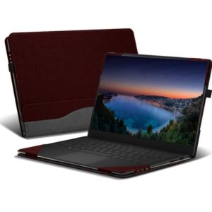 Shellman Protective Case Cover for 16 Inch Lenovo Yoga 7i/7 2 in 1 & Yoga 16s 2022 & Yoga Slim 7 Pro & ThinkPad E16 Gen 1 AMD & IdeaPad Slim 7 Pro,PU Leather Hard Shell Case Laptop Accessories,Red