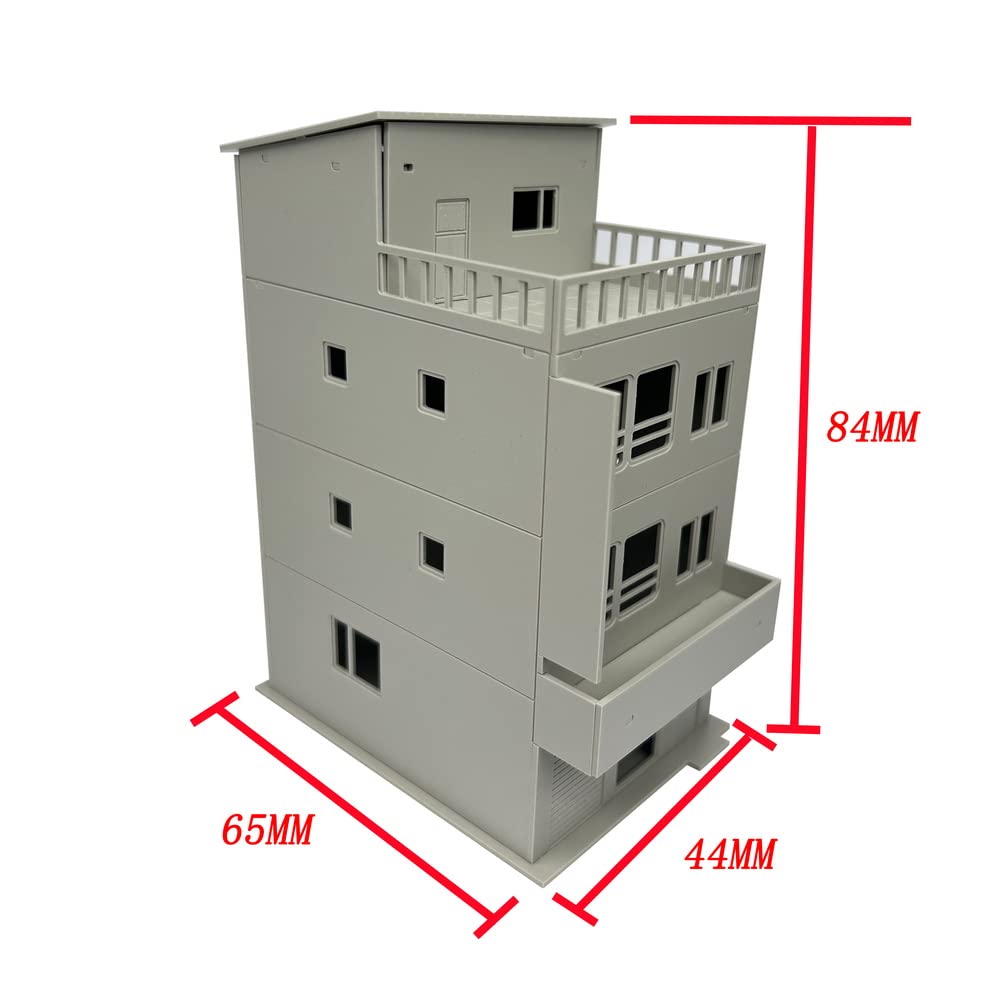 Outland Models Railway Scenery 3-Story Small City House w Balcony 1:160 N Scale