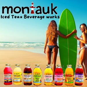 Montauk Beverageworks Premium All-Natural Iced Tea, 16 Fl Oz Glass Bottles (Green Tea with Honey, Pack of 12)