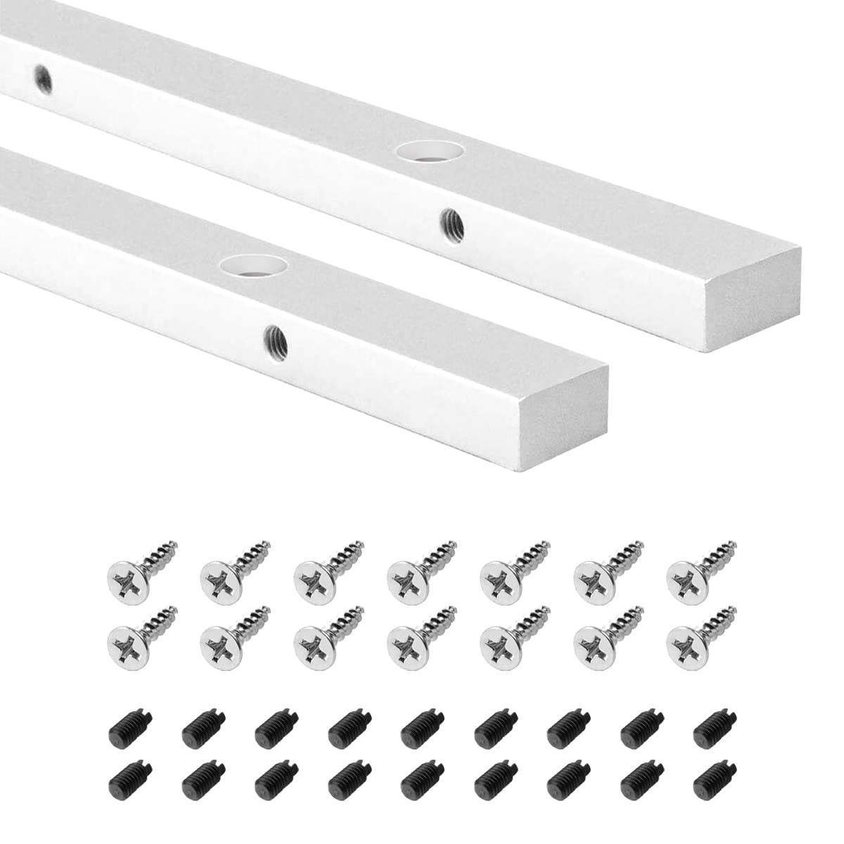 POWERTEC 36" Miter Bar for Table Saw Sled, Fits Standard 3/4" x 3/8" Miter Slot Runners for Crosscut Sled, Taper Jig & Other Wood Working Jig, Table Saw, Router Table, Band Saw, 2 PK (71520-P2)