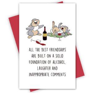 alzombi funny birthday card for bestie friend female, humor friendship card, cute bday card for girl friends