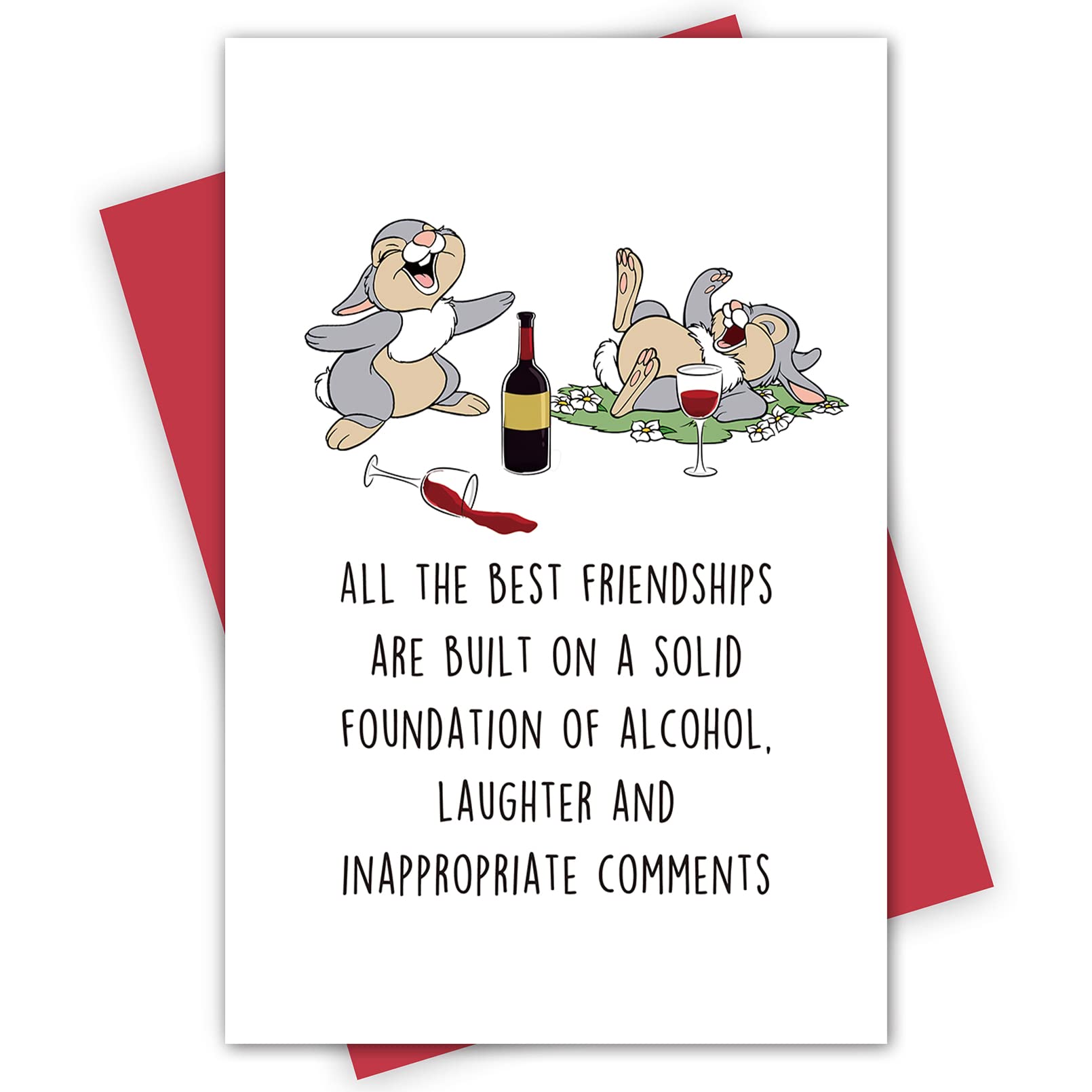 Alzombi Funny Birthday Card for Bestie Friend Female, Humor Friendship Card, Cute Bday Card for Girl Friends