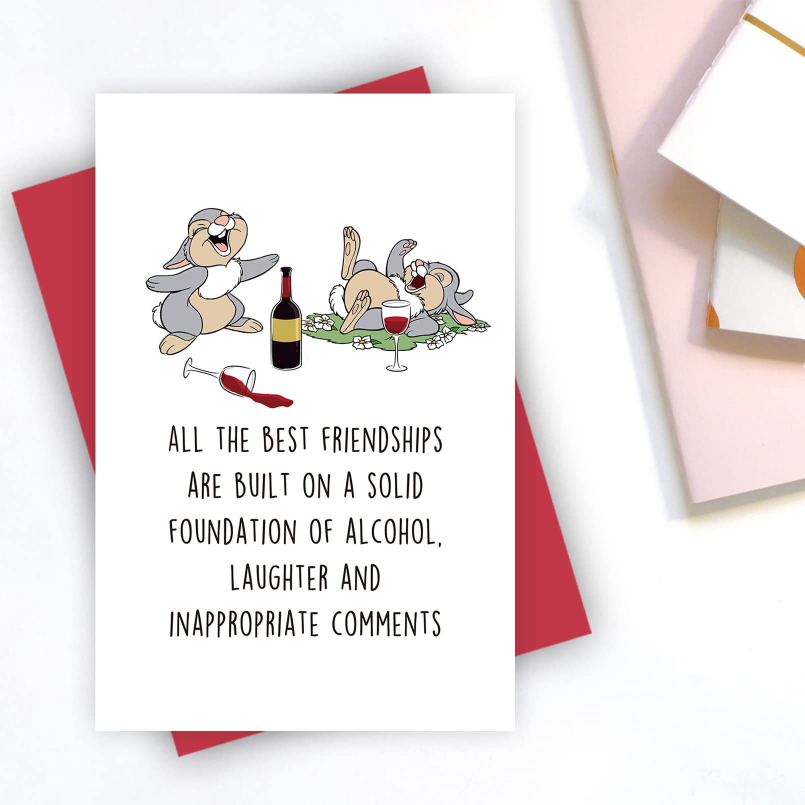 Alzombi Funny Birthday Card for Bestie Friend Female, Humor Friendship Card, Cute Bday Card for Girl Friends