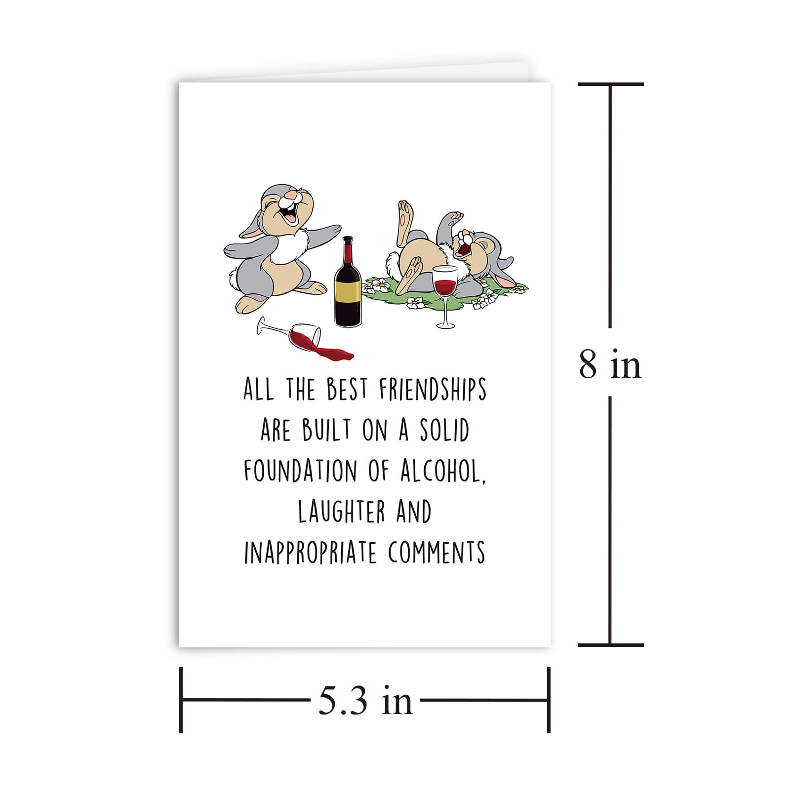 Alzombi Funny Birthday Card for Bestie Friend Female, Humor Friendship Card, Cute Bday Card for Girl Friends