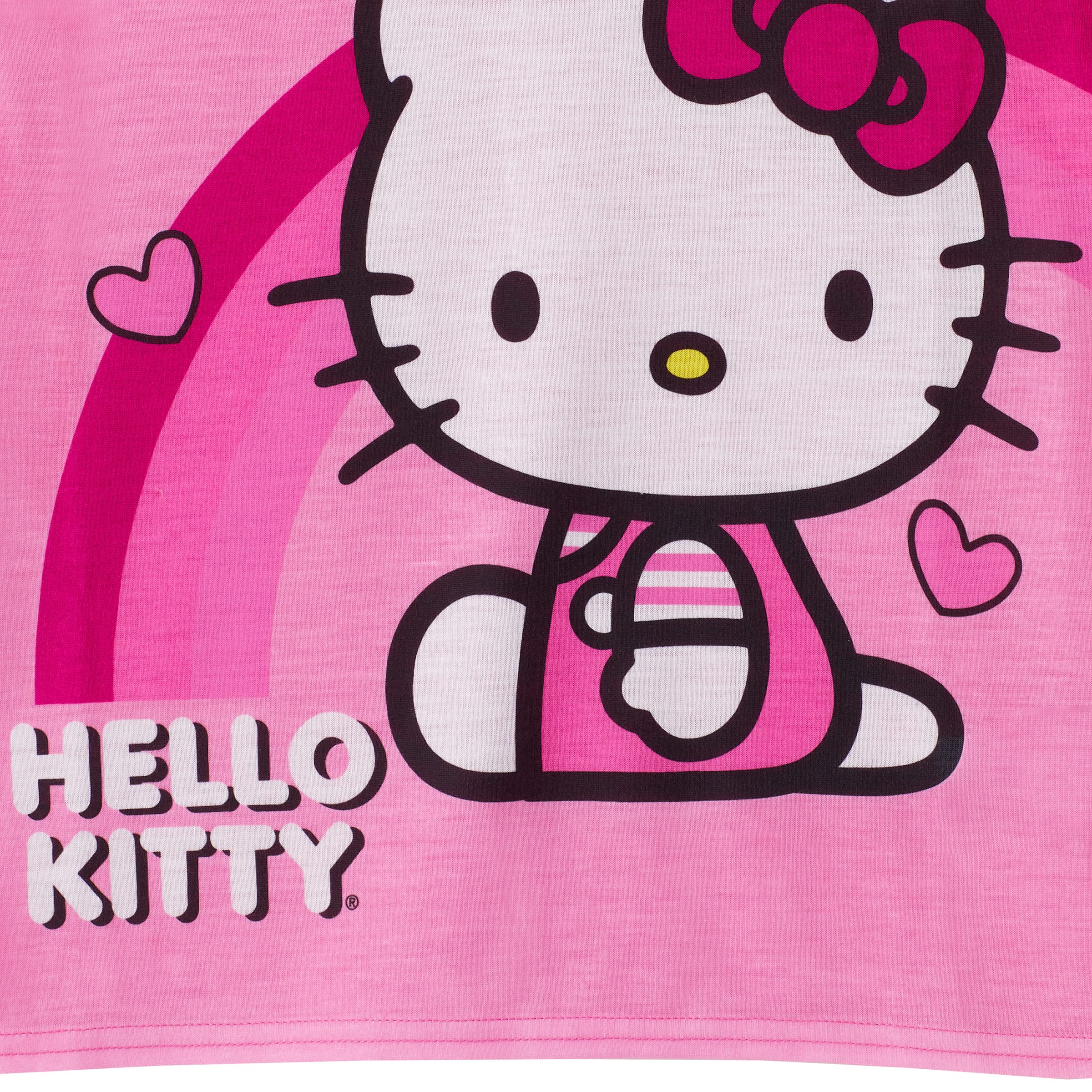 Hello Kitty Girls Pajama Pants and Sleep Shirt Sets 4 Piece PJ Top and Bottom Sleepwear Set for Girls Pajamas for Kids Pink