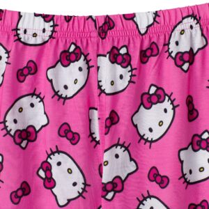 Hello Kitty Girls Pajama Pants and Sleep Shirt Sets 4 Piece PJ Top and Bottom Sleepwear Set for Girls Pajamas for Kids Pink