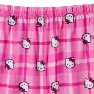 Hello Kitty Girls Pajama Pants and Sleep Shirt Sets 4 Piece PJ Top and Bottom Sleepwear Set for Girls Pajamas for Kids Pink