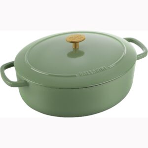 ballarini bellamonte cast iron 5-qt oval dutch oven - saggio green