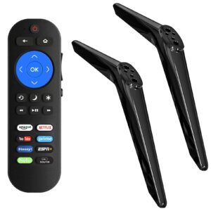 tv base stand and remote control compatible with all tcl roku tv, tv stand legs for tcl roku tv legs 28" 32" 40" 43" 49" 50" 55" tv, remote for roku players and tcl roku tvs