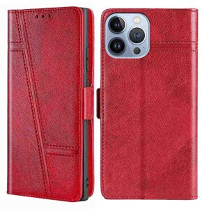 cyrguard phone cover wallet folio case for samsung galaxy a40, premium pu leather slim fit cover for galaxy a40, 1 photo frame slot, friendly fit, red