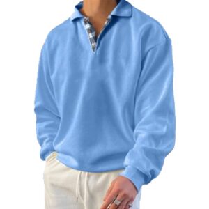 men’s classic polo shirt long sleeve pullover gentleman ocean sweatshirts lightweight casual tops