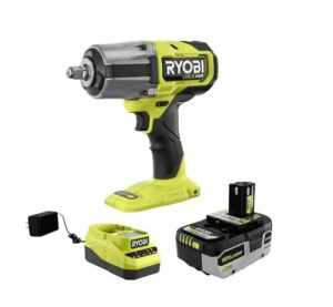 ryobi one+ 18v brushless cordless 4-mode 1/2 in. impact wrench kit with 4.0 battery and charger (pbliw01k1)