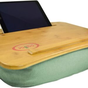 Yogibo Traybo 2.0 Computer Lap Desk Table with Cushion, Portable Pillow Tray for Laptops and Tablets, Reading Books in Bed, Gaming, Working, Writing, Bamboo Top Board, Fern