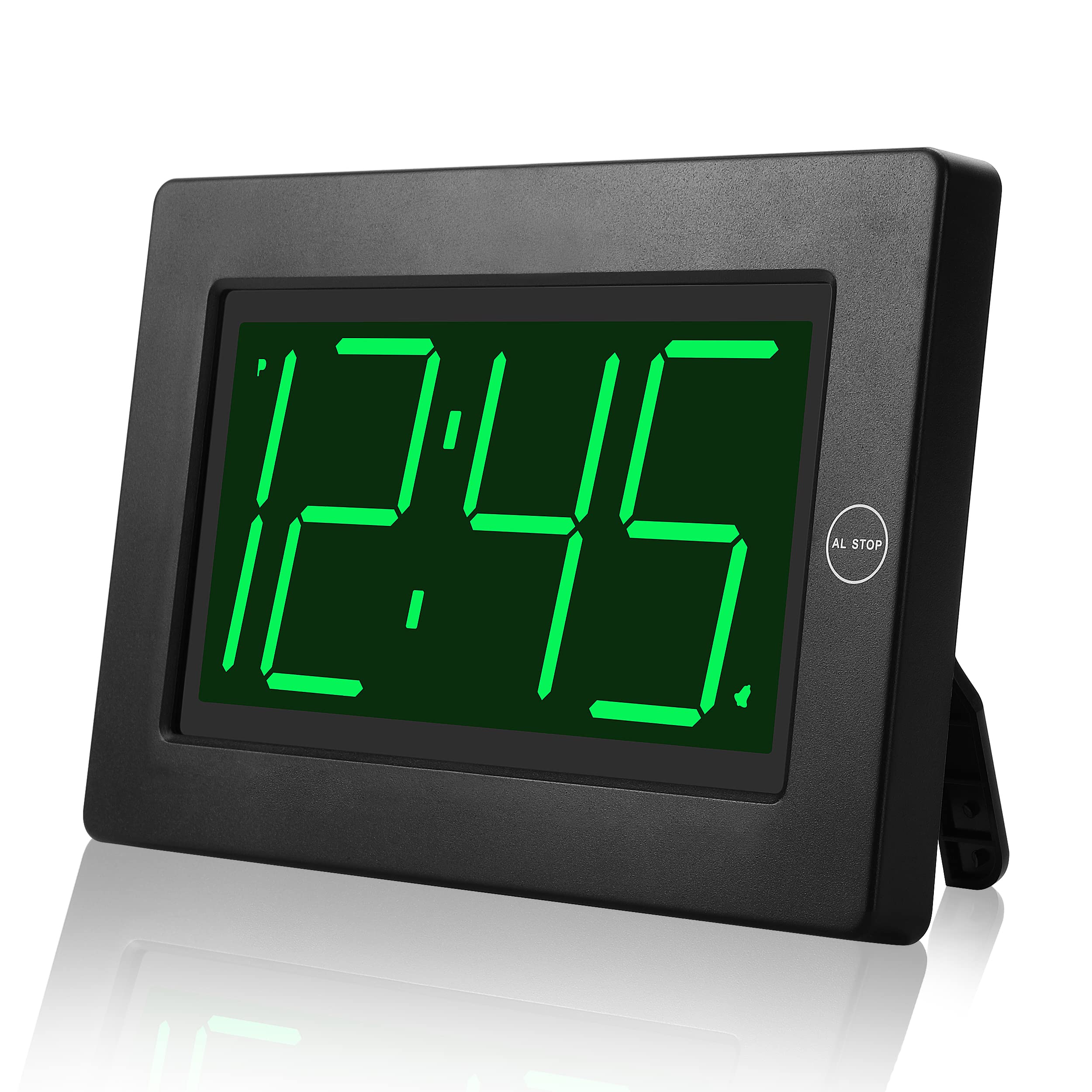 KWANWA Alarm Clock, Wall Clock, Digital Clock, 3" LED Digit Display, Battery Operated, Adjustable Brightness, Auto Night Mode, Auto Alarm Volume Increasing, Wall-Mount & Table-top