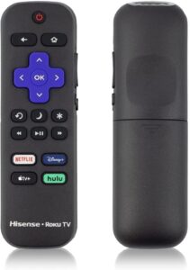 amtone new replacement remote for hisense roku smart tvs with netflix disney hulu vudu keys fits for 50h4 55h4 48h4 40h4 r6070 50r7e 32h4c 32h4d 32h4e (netflix/disney+/apple tv+/hulu) (renewed)