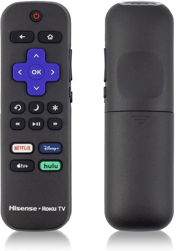 Amtone New Replacement Remote for Hisense ROKU Smart TVs with Netflix Disney Hulu VUDU Keys fits for 50H4 55H4 48H4 40H4 R6070 50R7E 32H4C 32H4D 32H4E (Netflix/Disney+/Apple TV+/hulu) (Renewed)