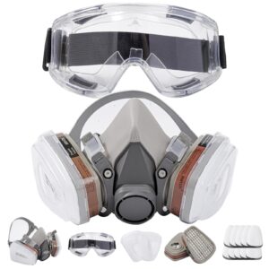 wytcyic reusable half face respirаtor, gas cover organic vapor mask and dust-proof face cover, protection for painting, mechanical polishing, logging, welding and other work