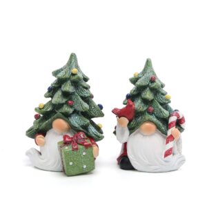 hodao 2 pcs christmas tree gnomes decorations xmas gnomes figurines christmas decor handmade elf scandinavian tomte gnomes figurines for xmas decor gift - christmas party home gnomes decorations