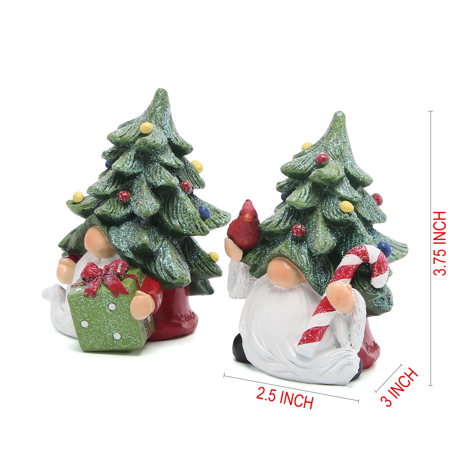 Hodao 2 PCS Christmas Tree Gnomes Decorations Xmas Gnomes Figurines Christmas Decor Handmade Elf Scandinavian Tomte Gnomes Figurines for Xmas Decor Gift - Christmas Party Home Gnomes Decorations