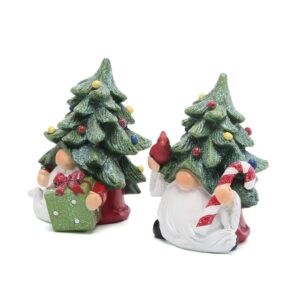 Hodao 2 PCS Christmas Tree Gnomes Decorations Xmas Gnomes Figurines Christmas Decor Handmade Elf Scandinavian Tomte Gnomes Figurines for Xmas Decor Gift - Christmas Party Home Gnomes Decorations