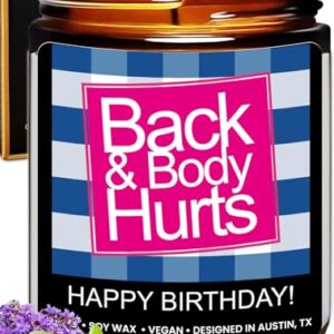 Funny Happy Birthday Candle, Gifts for Women & Men, Birthday Surprise Box, Birthday Gift Ideas for Her & Him, Back and Body Hurts Candle