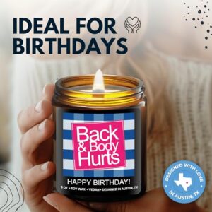 Funny Happy Birthday Candle, Gifts for Women & Men, Birthday Surprise Box, Birthday Gift Ideas for Her & Him, Back and Body Hurts Candle