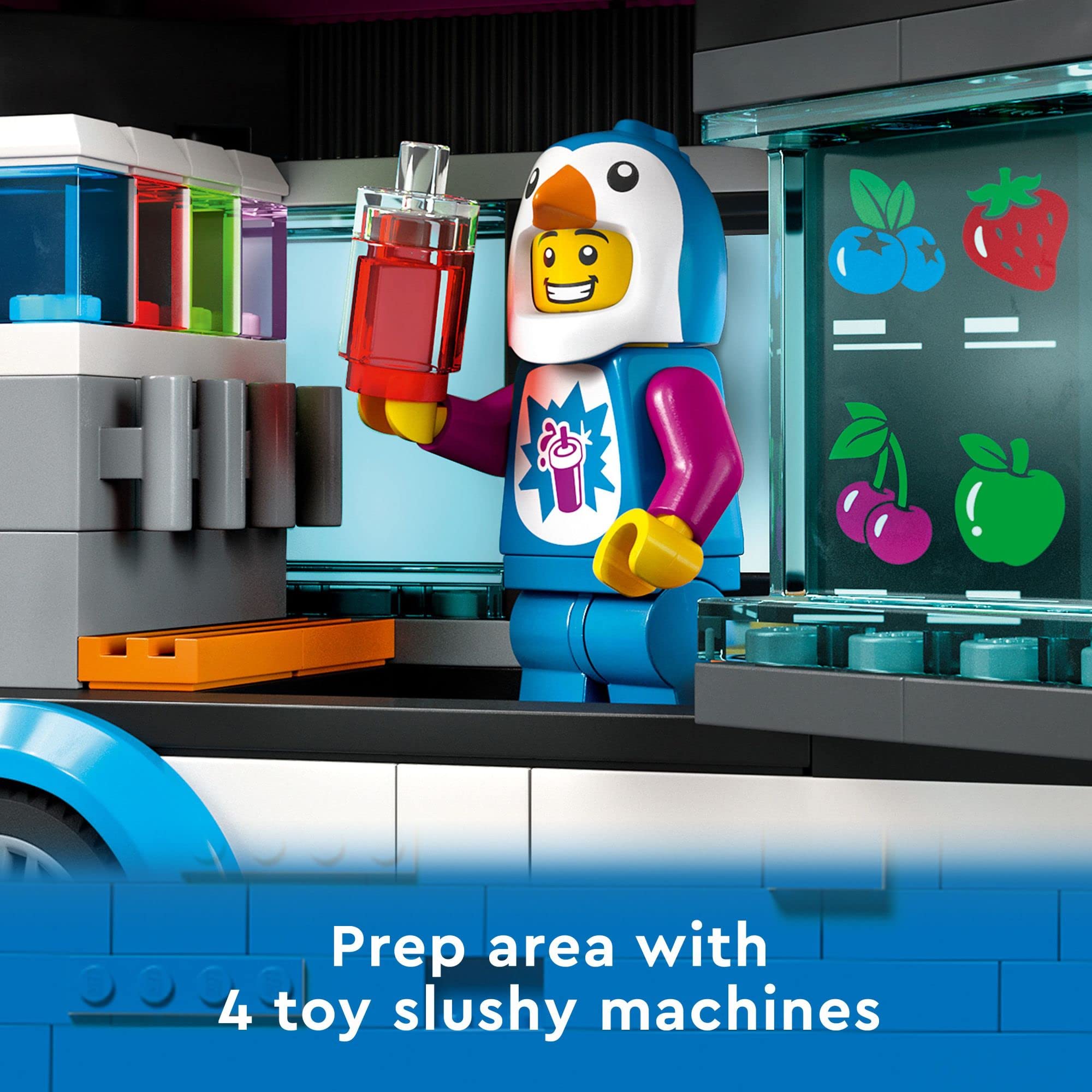 LEGO City Penguin Slushy Van Building Toy - Featuring a Truck and Costumed Minifigure, Great Gift Idea for Boys and Girls, Truck Toy for Kids Ages 5 and Up, 60384