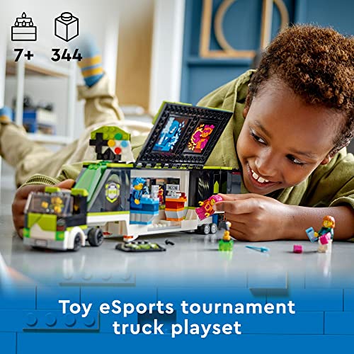 LEGO City Gaming Tournament Truck 60388, Gamer Gifts for Girls, Boys, and Kids, Esports Vehicle Toy Set for Video Game Fans, Featuring 3 Minifigures, Toy Computers and Stadium Screens, Ages 7+