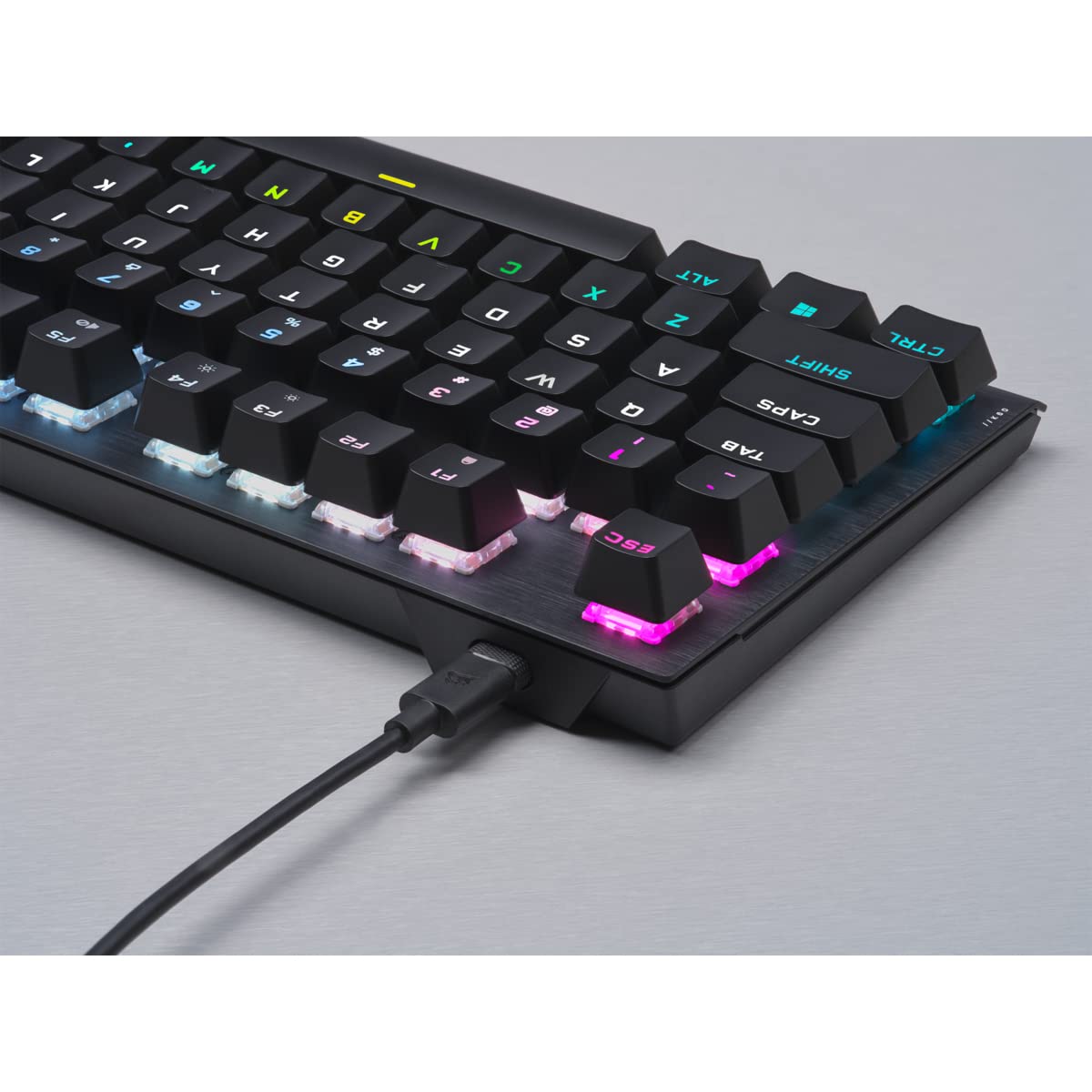 CORSAIR K60 RGB TKL RGB Tenkeyless Optical-Mechanical Wired Gaming Keyboard - OPX Switches - Polycarbonate Keycaps - iCUE Compatible - QWERTY NA Layout - Black